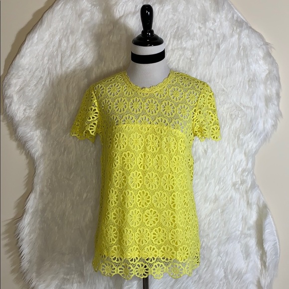 French Connection | Tops | French Connection Yellow Eyelet Blouse ...